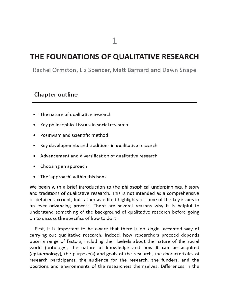 Qualitative Research Unit 1 | PDF