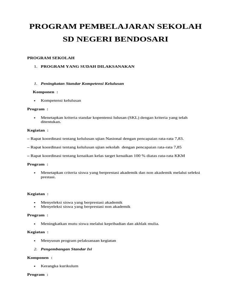 Contoh Program Sekolah | PDF