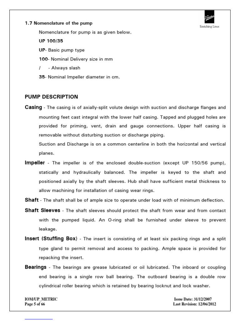 Pump Description Casing | PDF
