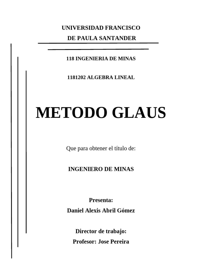 Algebra Lineal Metodo Glaus | PDF