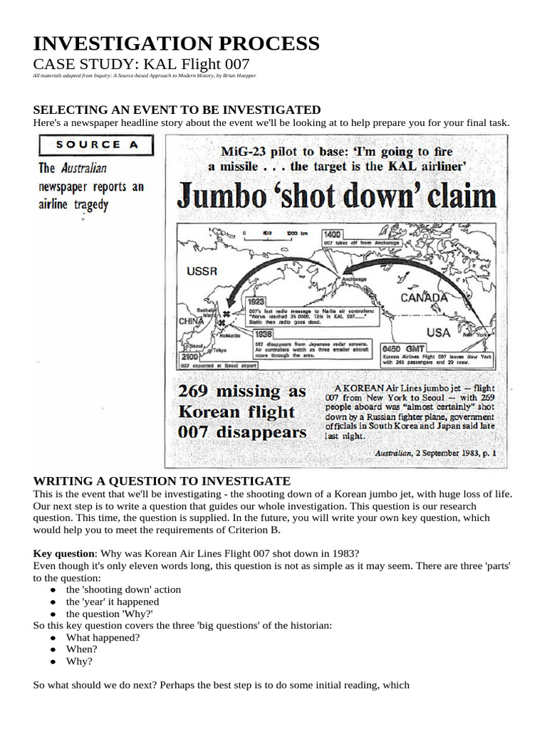 CASE STUDY - Flight KAL 007 | PDF