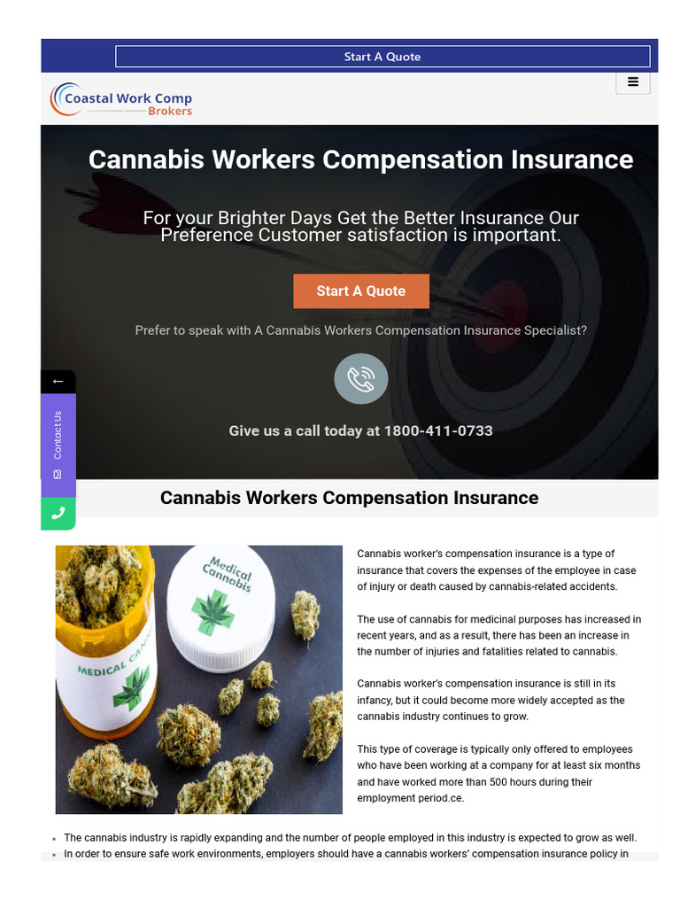Cannabis Workers Compensation Insurance | PDF | Workers' Compensation | Employment