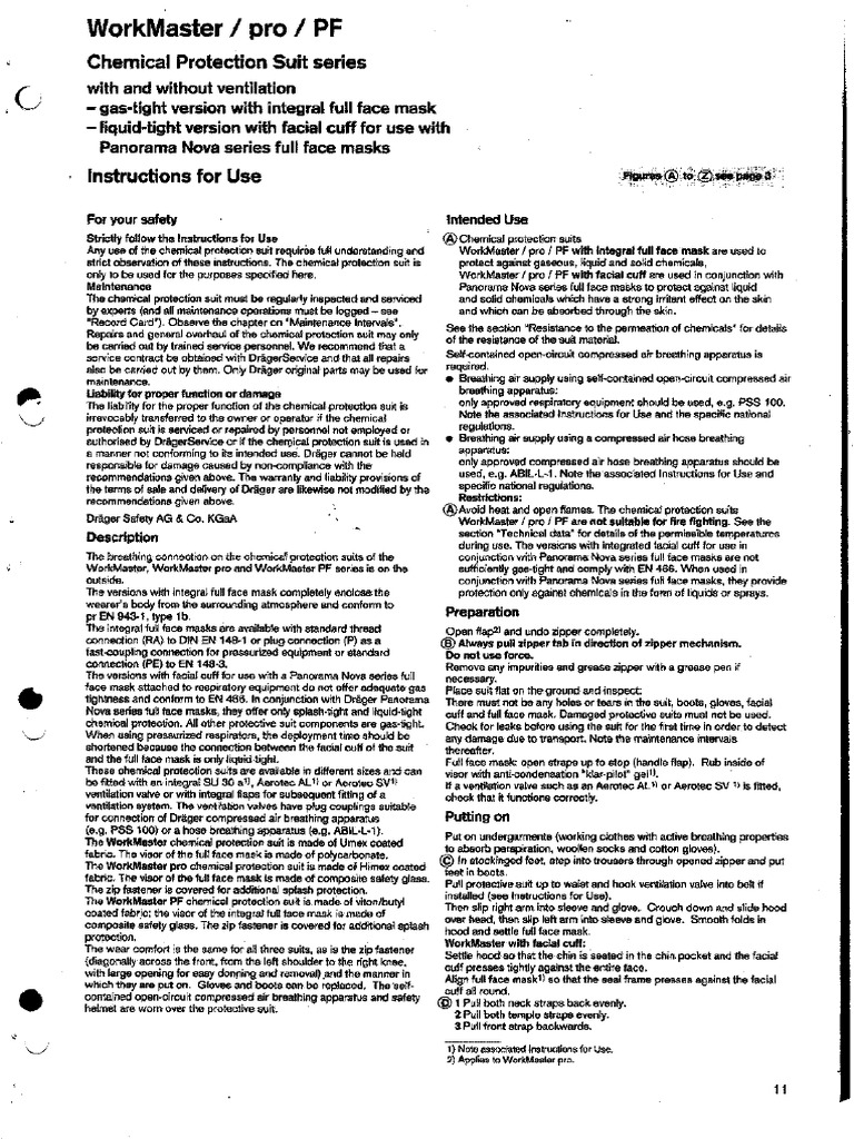 SAFETY - Protection suit-TD13 9248954 0120 SG | PDF