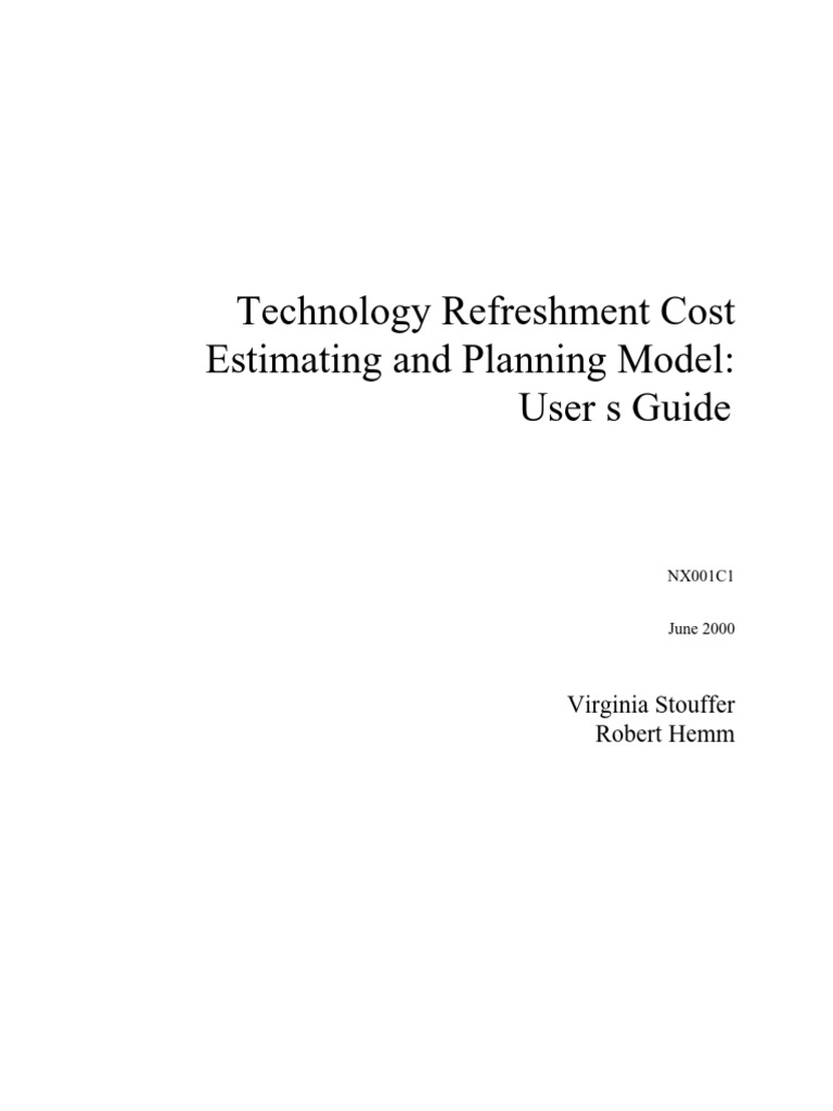 Technology Refreshment Cost Estimating A Pdf