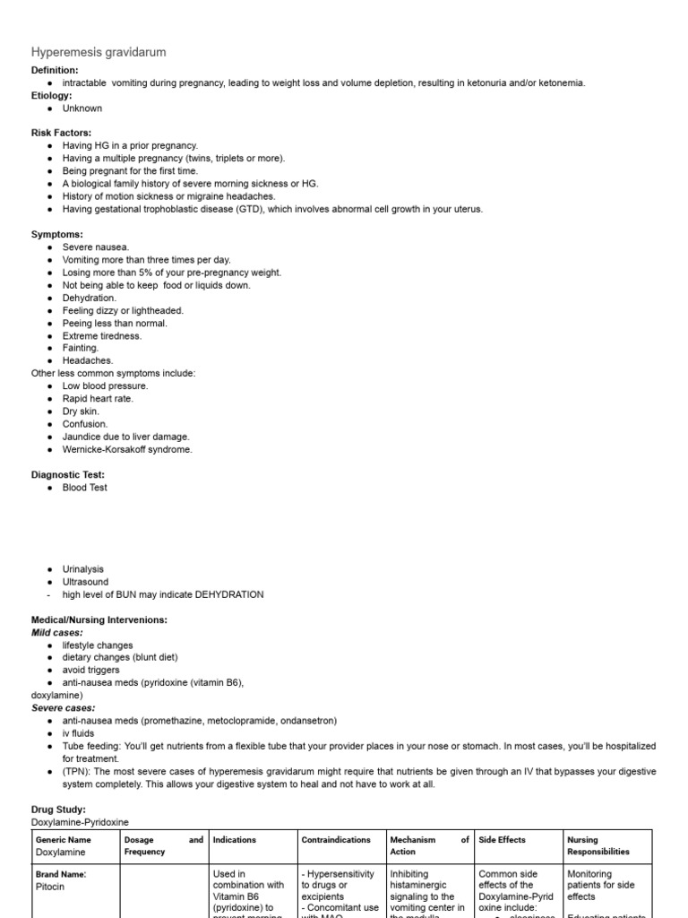 Hyperemesis Gravidarum | PDF