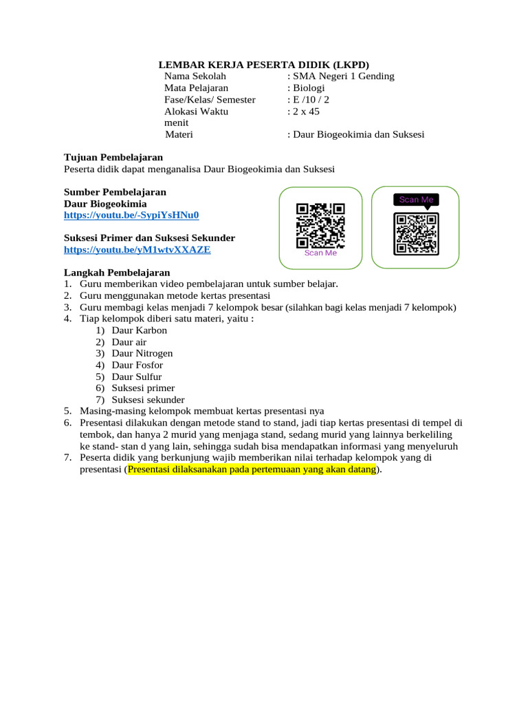 Lkpd Daur Biogeokimia Dan Suksesi Pdf