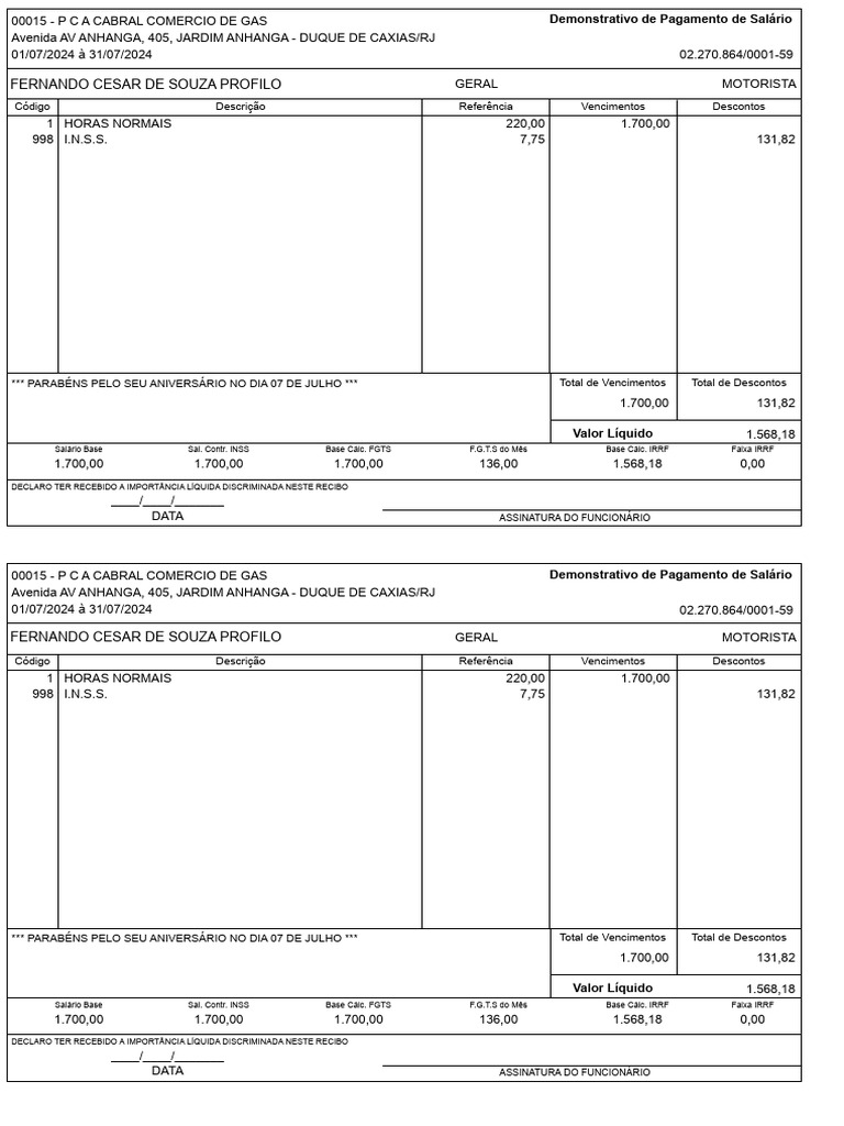 2024-07 - Holerite | PDF