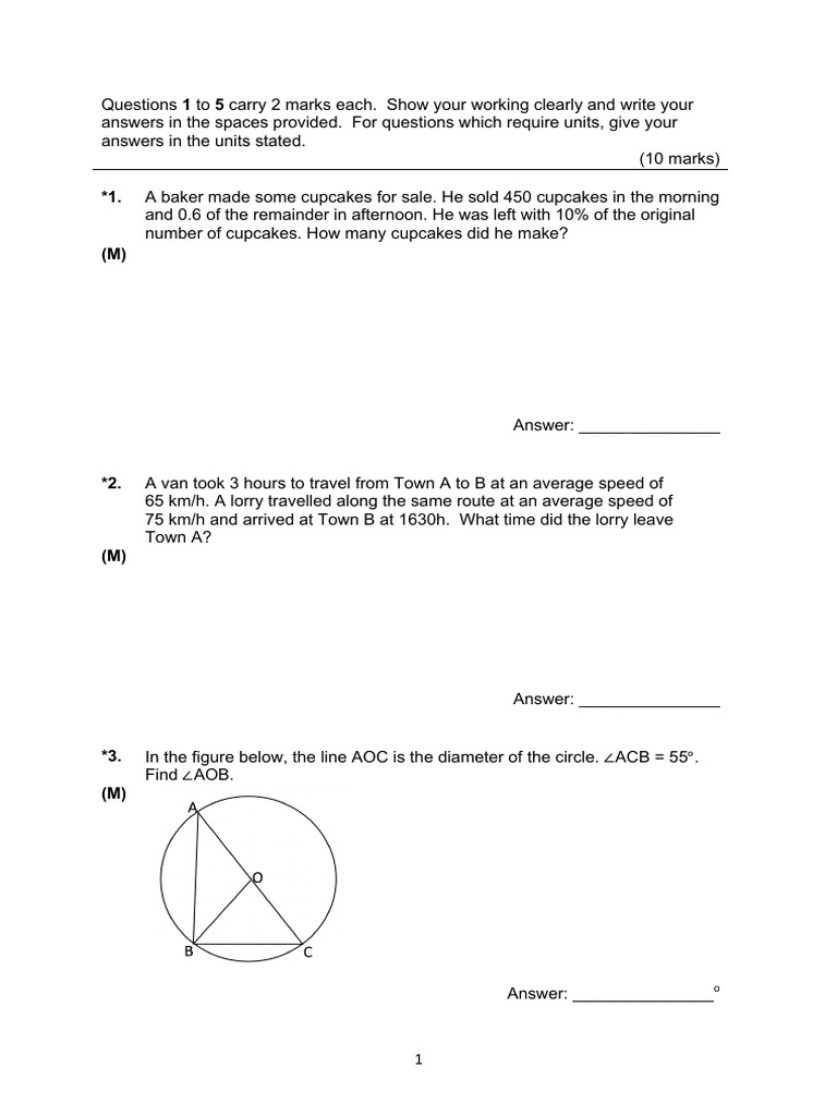 Mendaki P6 Maths Prelims 2017 Paper 2 Edited | PDF