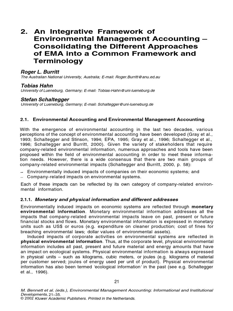 Burrit - 2002 - Integrative Framework of Environmental Management ...