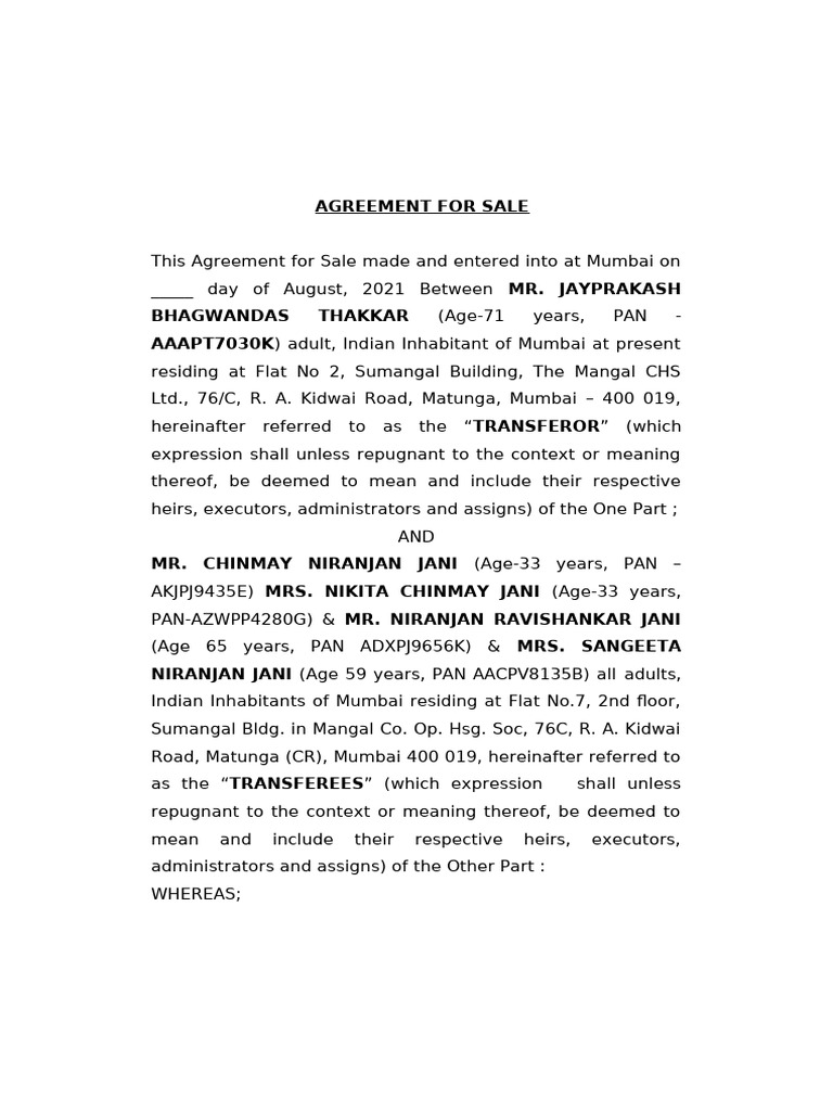 Agreement Chinmay v1 | PDF