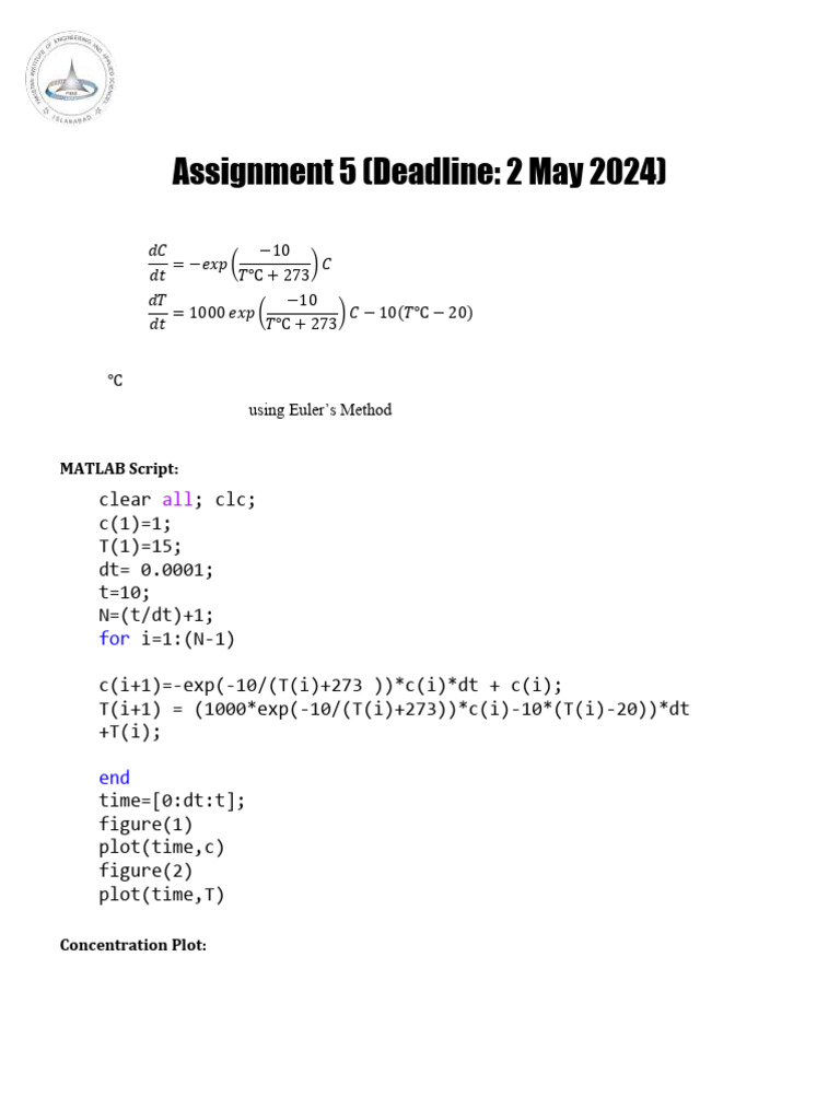 Assignment 5 Euler Method (RMF) | PDF
