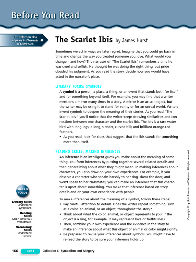 The Scarlet Ibis: by James Hurst | PDF