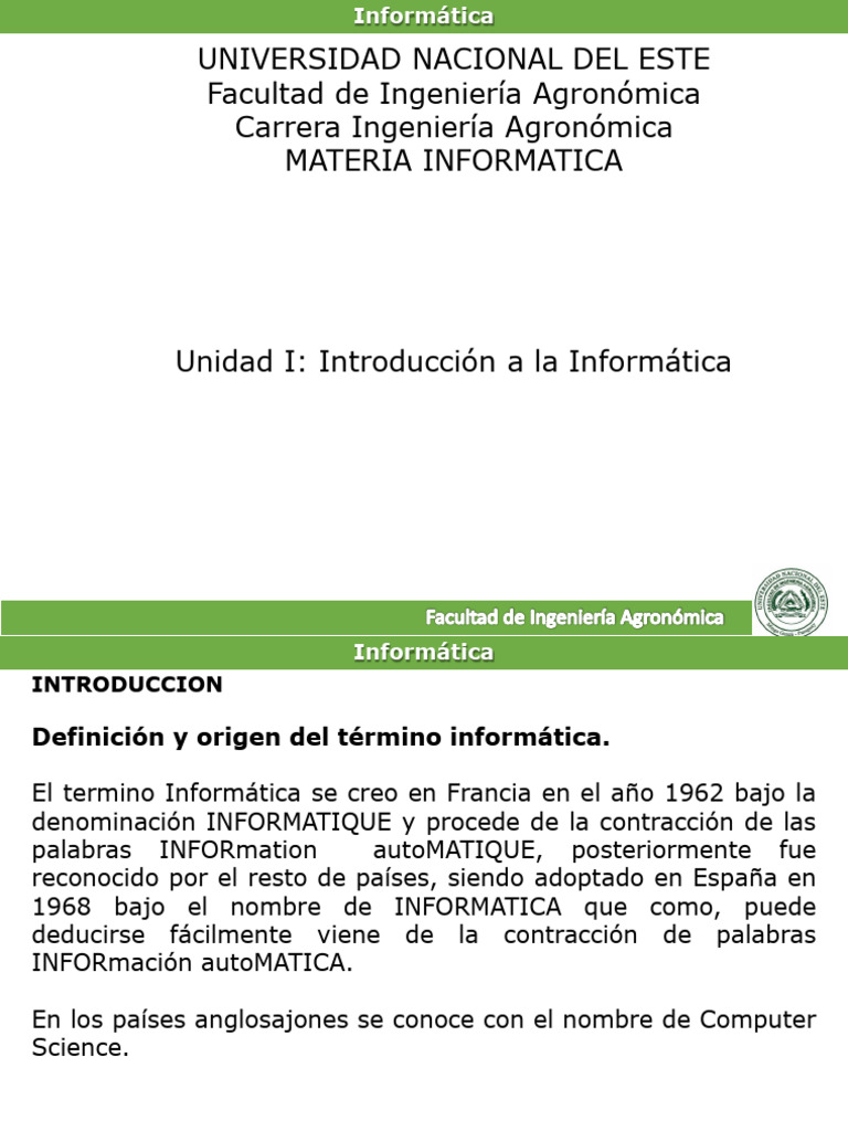 Unidad I - Introduccion.1 | PDF