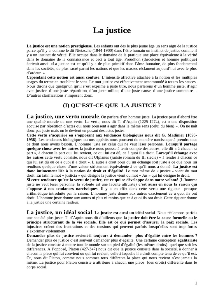 Cours Sur La Justice | PDF