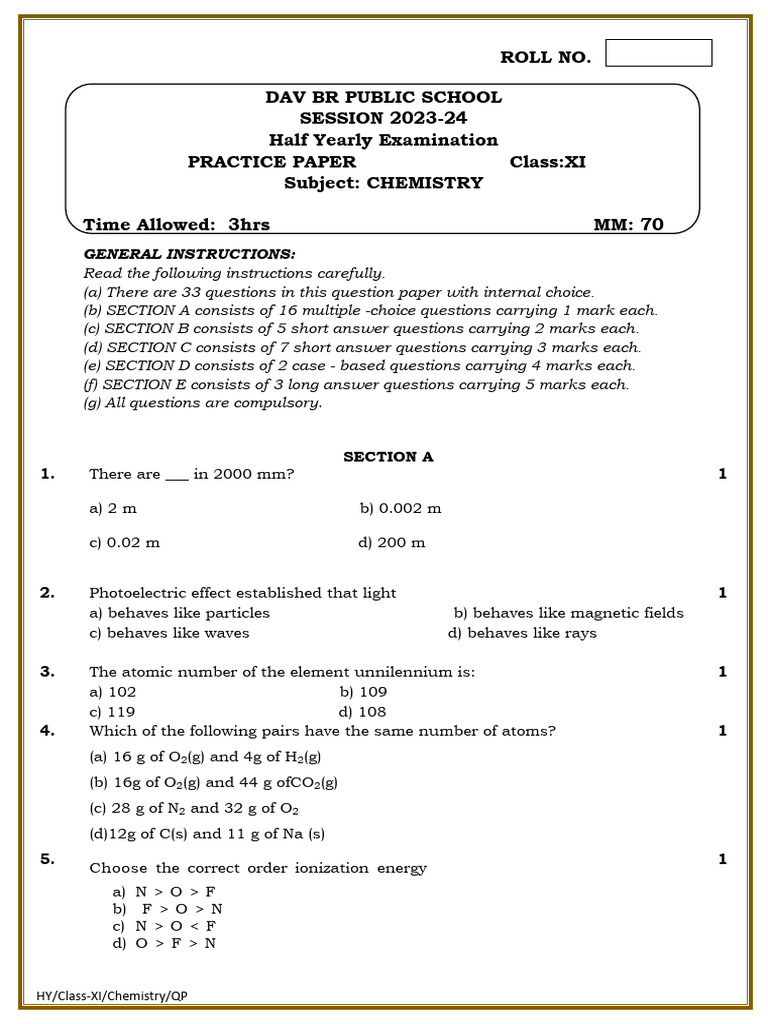 Cqu Sp-Hy Chem Xi | PDF