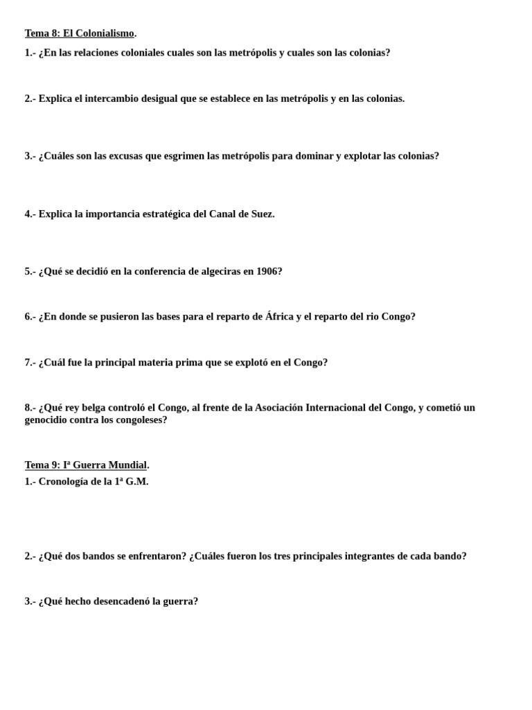 Prueba para Repasar Examen Historia 2 EV | PDF