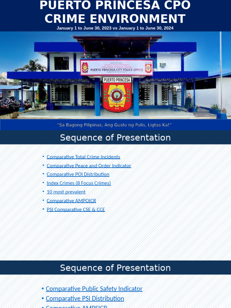 Crime Situation PPCPO 1st Quarter | PDF