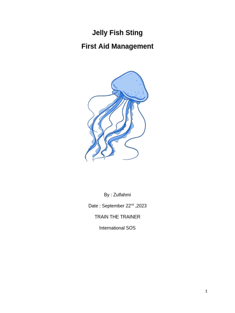 Jellyfish Sting First Aid Guide | PDF