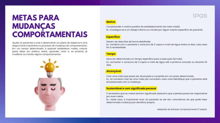 Mapa Mental - Metas para Mudanças Comportamentais | PDF