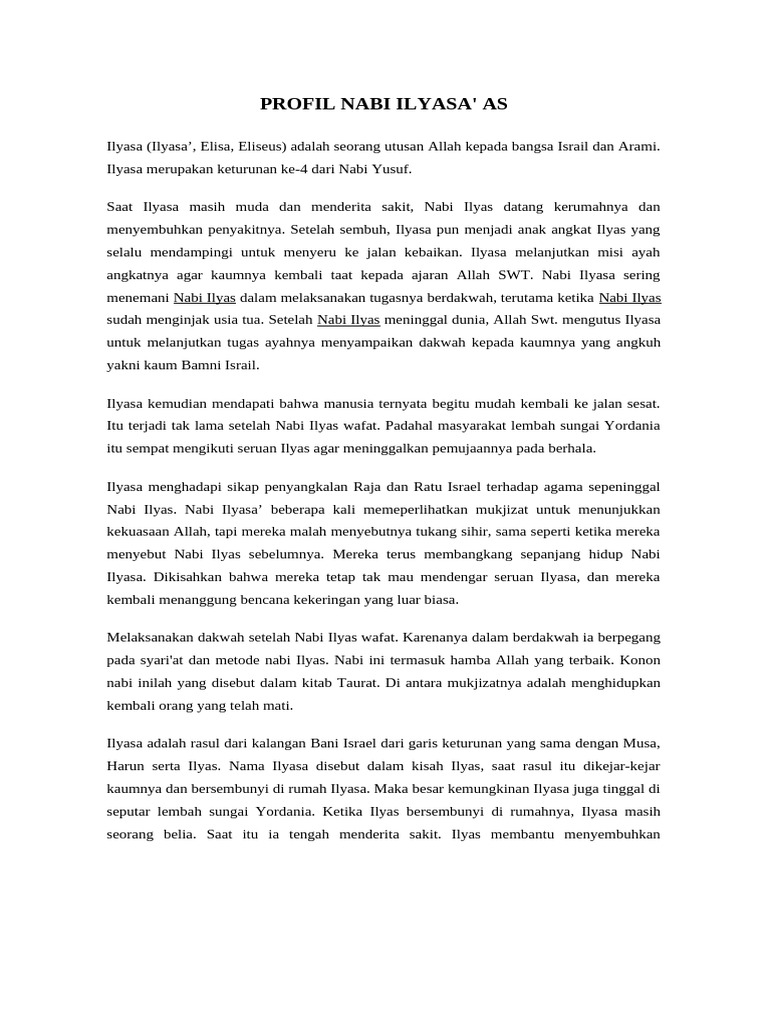 Nabi Ilyasa | PDF