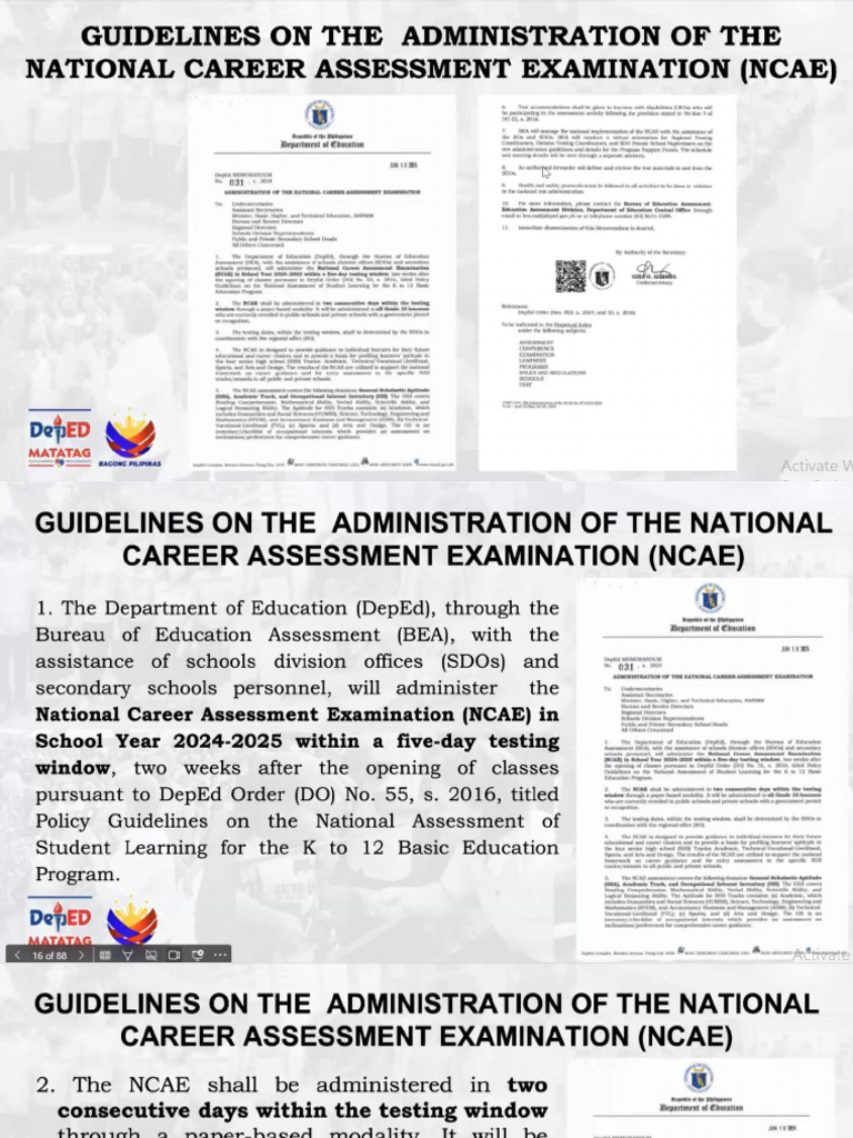 NCAE Orientation Presentation PDF | PDF