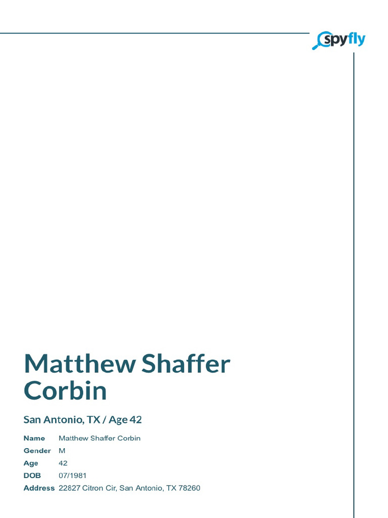 People Report - Matthew Shaffer Corbin | PDF