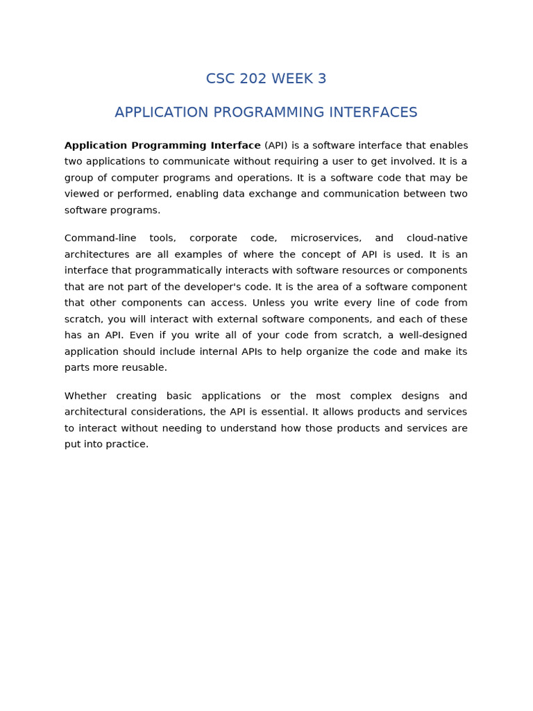 CSC 202 - Week 3 | PDF