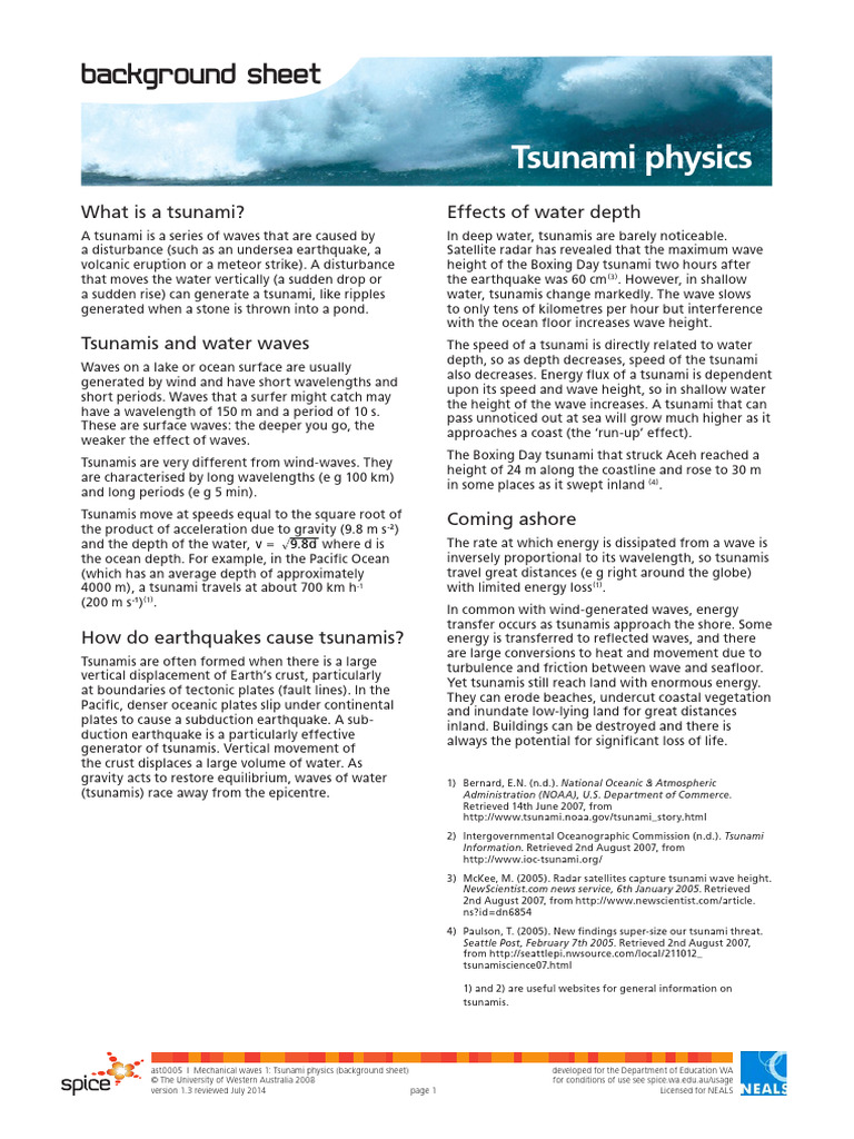Tsunami Physics | PDF