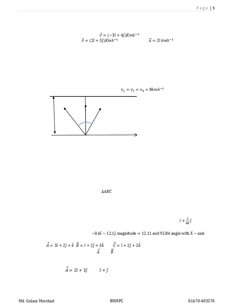 Vector Practice Math | PDF