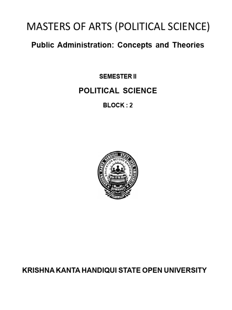 Public Administration-Concepts and Theories Block 2 | PDF