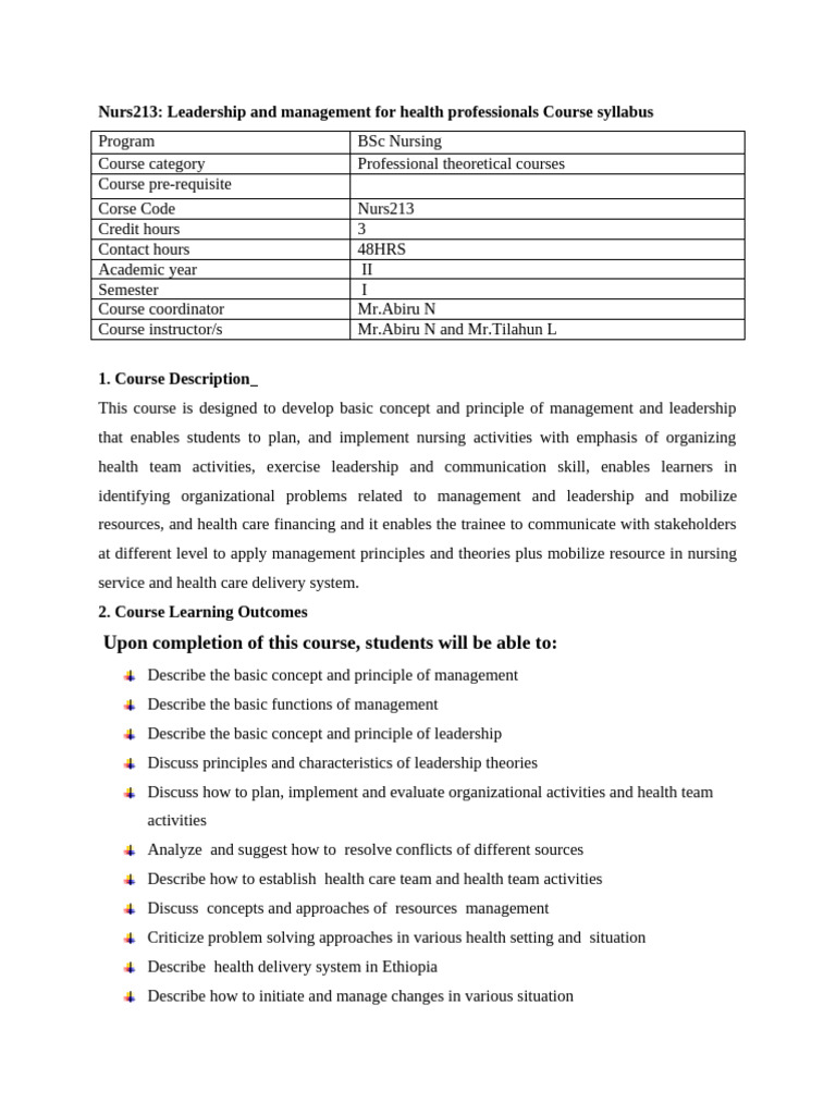 Leadership Syllabus - 084046 | PDF | Leadership | Critical Thinking