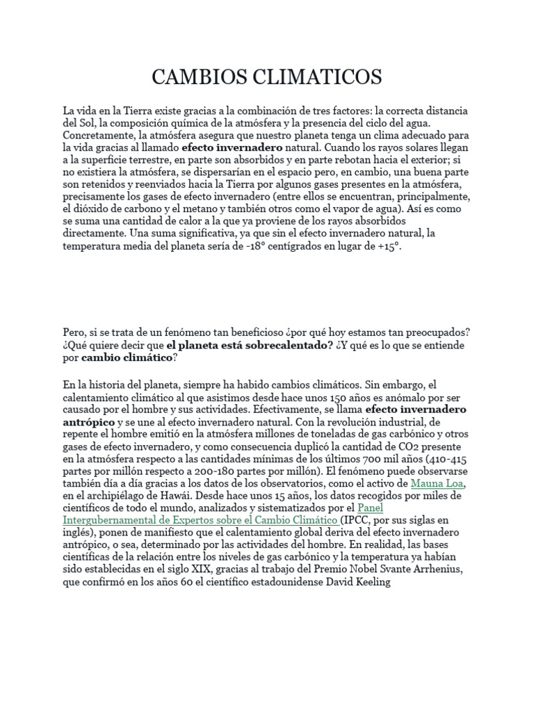 Cambios Climaticos | PDF