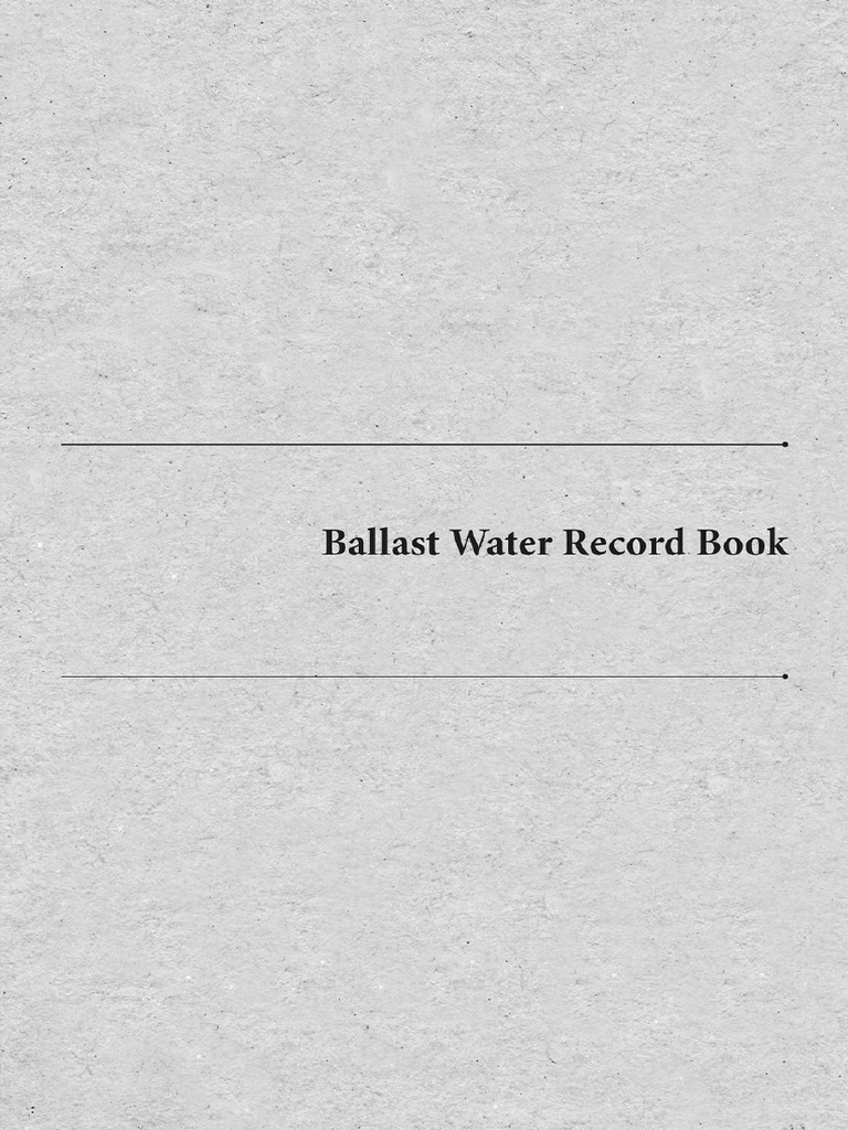 Ballast Water Record Book - Template | PDF