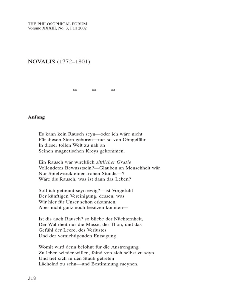 Novalis Three Philosophical Poems With A | PDF