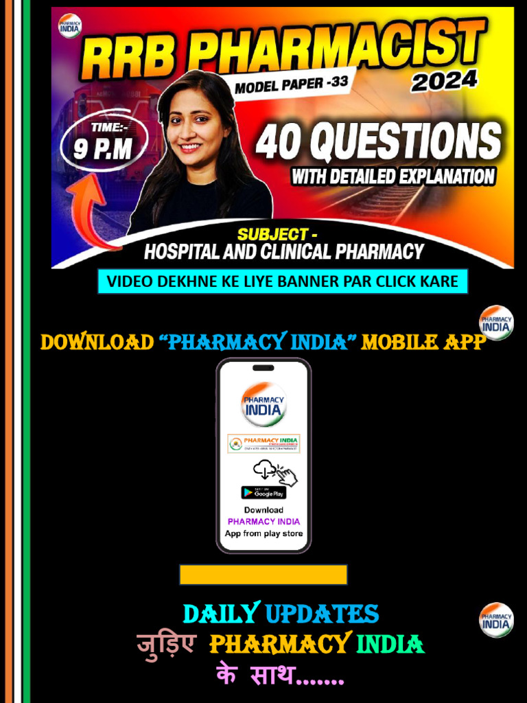 RRB Model Paper 33 HCP 7th Aug 24 | PDF | Clinical Trial | Self-Improvement