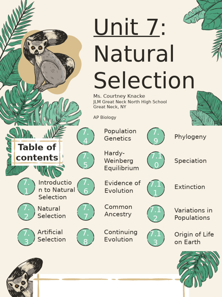 00-Unit 7 Natural Selection | PDF