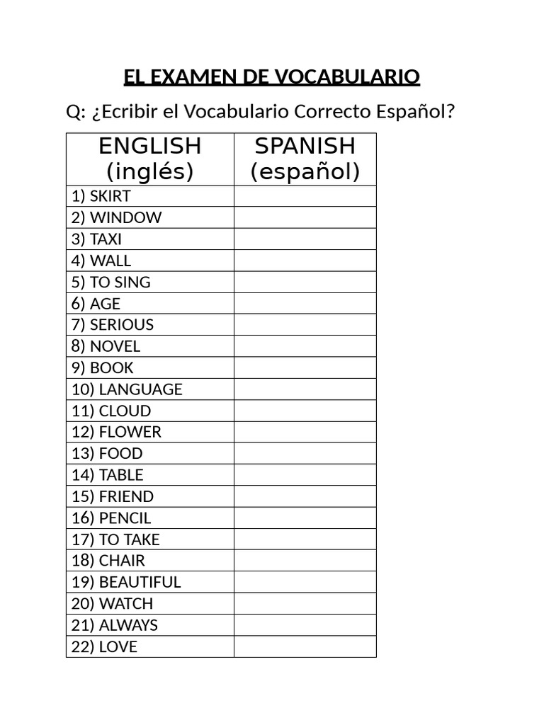 Random Vocab Test 1 | PDF