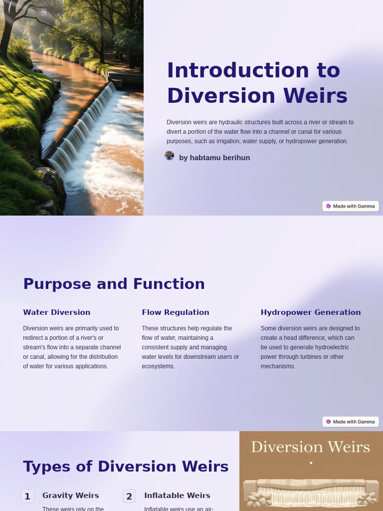 Introduction To Diversion Weirs | PDF