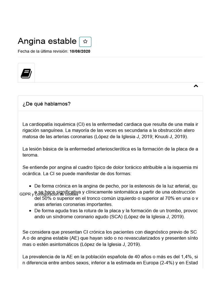 Angina Estable | PDF