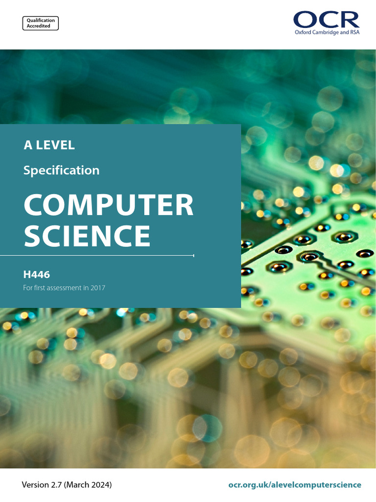H446 OCR A-Level Computer Science Specification | PDF