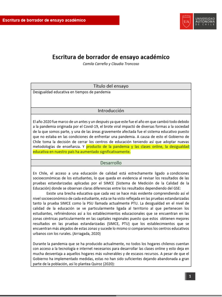 Annotated-Escritura de Borrador de Ensayo Acad%C3%A9mico.docx | PDF