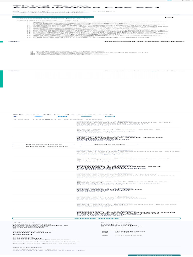 Third Term Examination CRS SS1 PDF | PDF