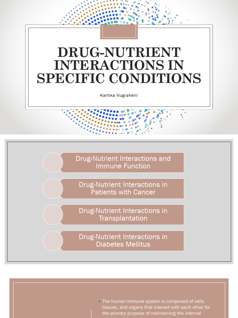 Drug-Nutrient Interaction On Special Conditions | PDF