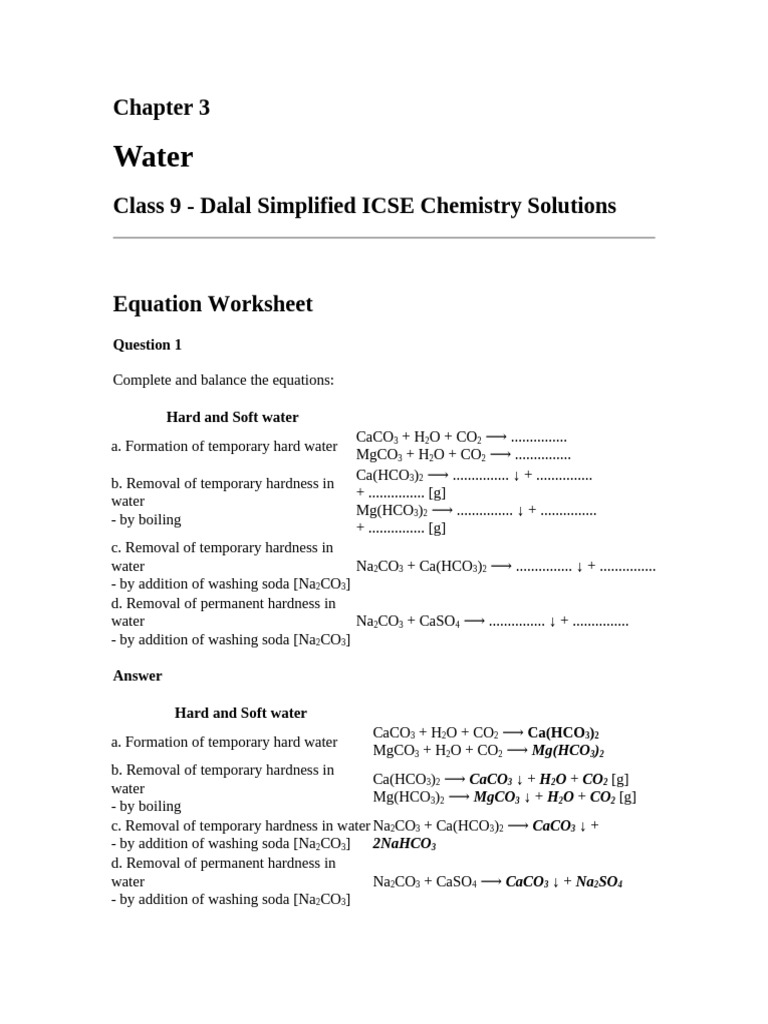 Chapter 3 Water | PDF
