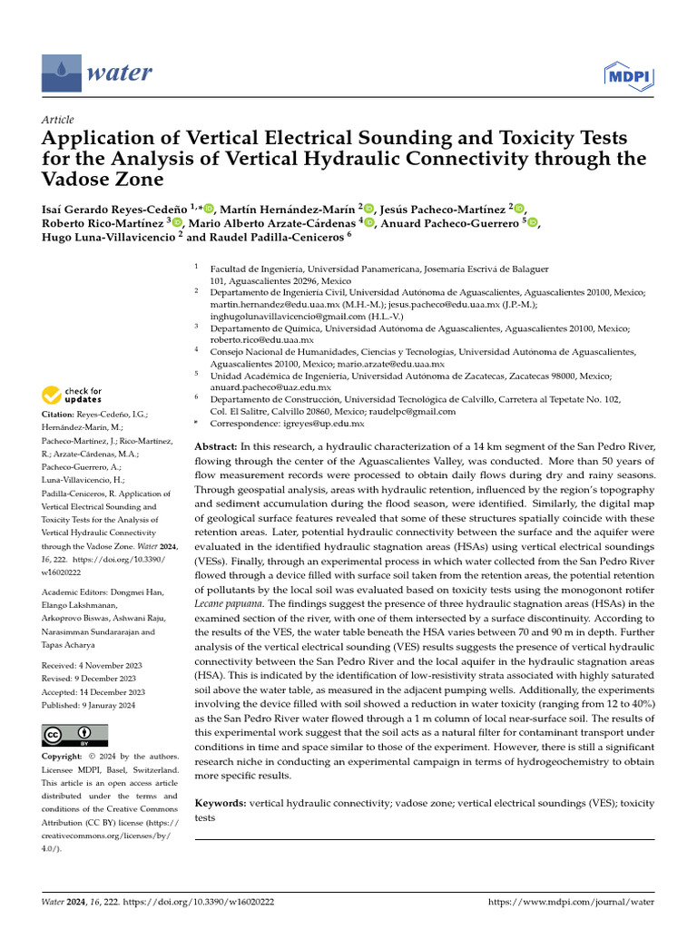 Application of Vertical Electrical Sounding and Toxicity Tests For The ...
