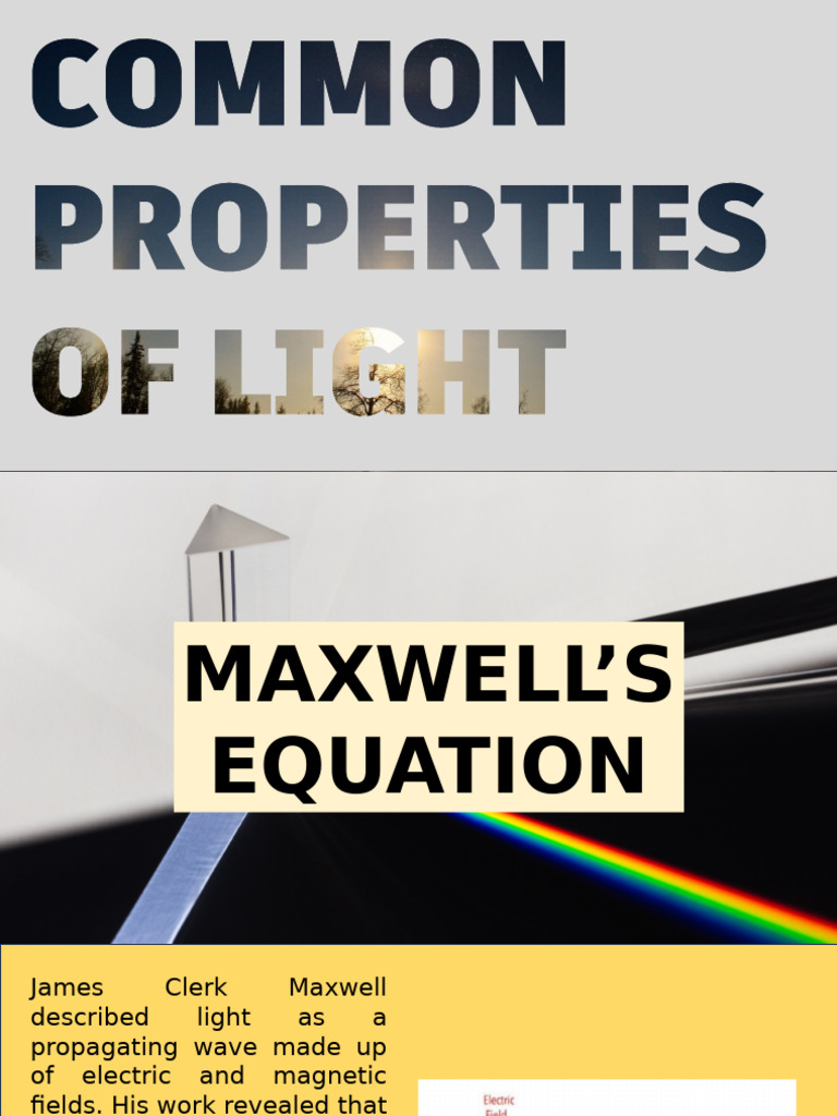 Physics II - Properties of Light | PDF