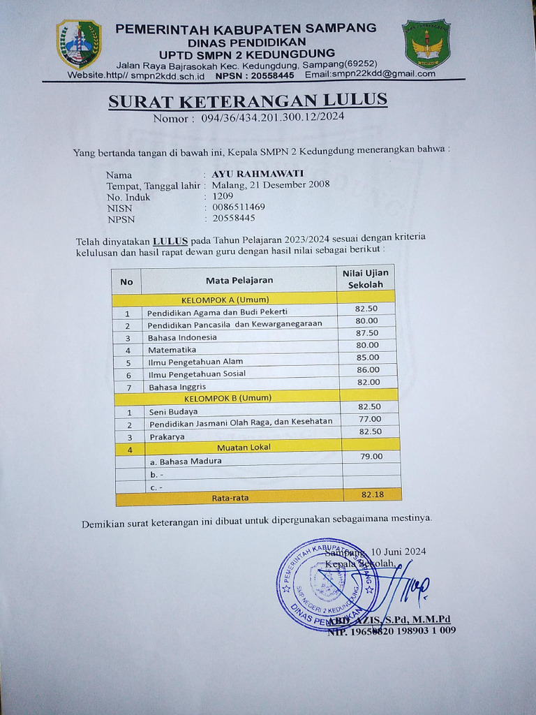 Contoh Tabel TTD - 022814 | PDF