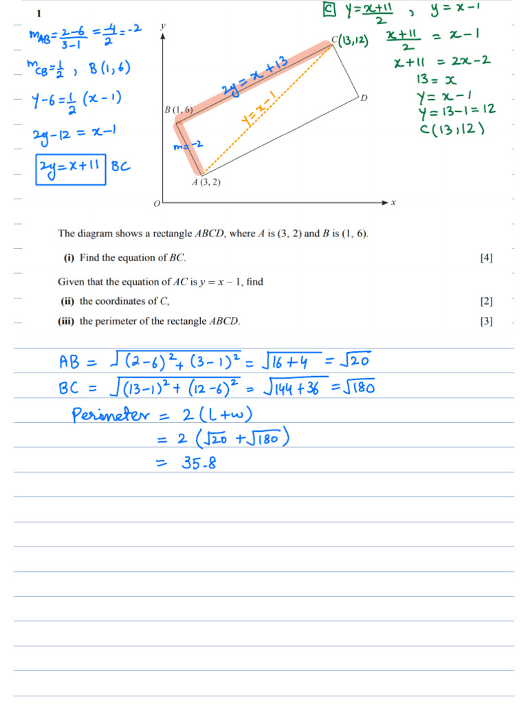 P1 Coordinate Geometry Pdf