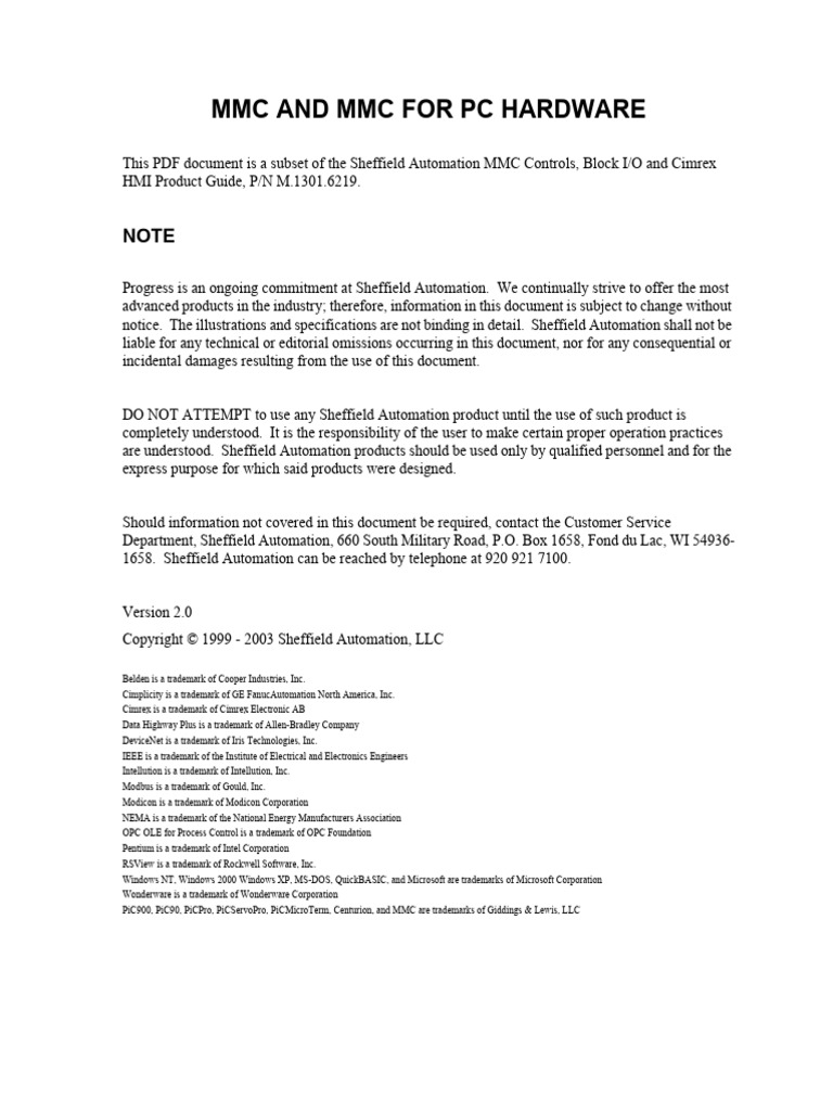 MMC and MMC For PC Hardware | PDF