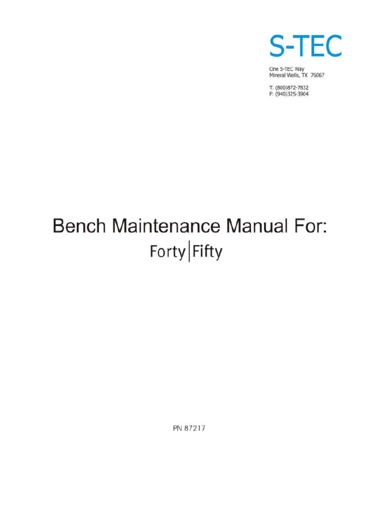 S-TEC Manual Overview and Procedures | PDF | Servomechanism | Switch
